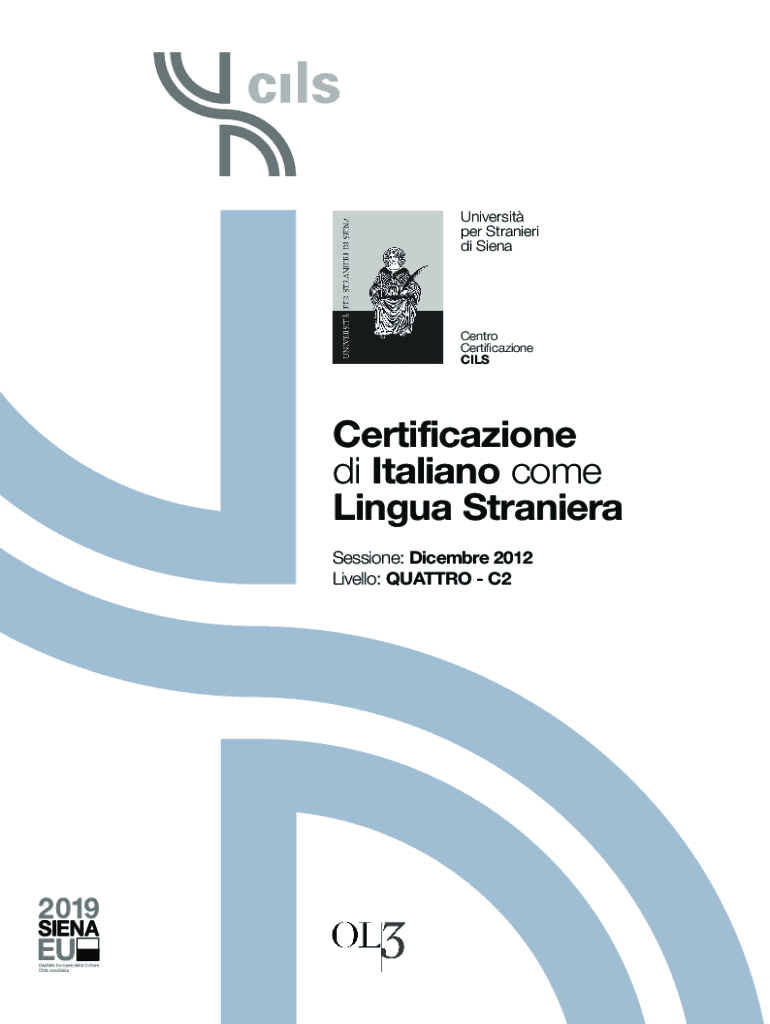 Fillable Online universit per stranieri di siena esame cils livello ...