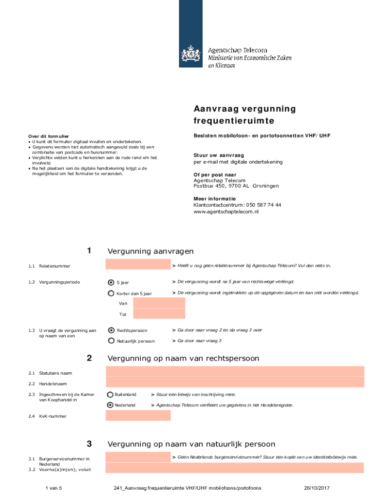 Fillable Online 1 Vergunning aanvragen - PDF Gratis download ...