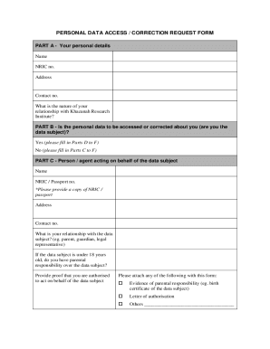 Fillable Online Personal Data Access & Correction Request Form Fax Email Print - pdfFiller