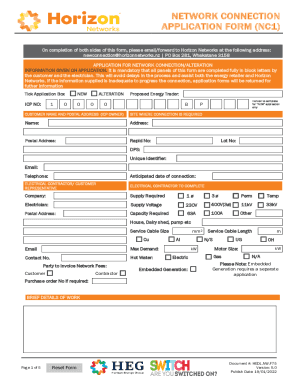 Fillable Online Fillable Online PDF network connection application form ...