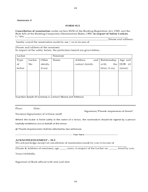 Fillable Online Annexure 4 FORM SL2 Cancellation of nomination under ...