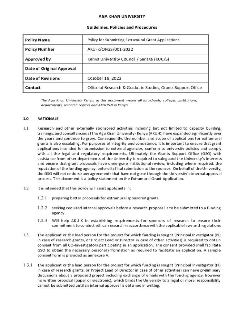 Fillable Online Extramural Grants FAQsResearch - The Aga Khan ...