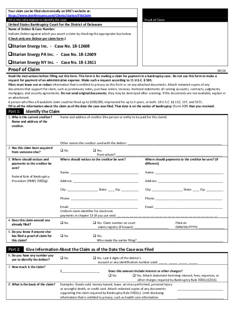 Fillable Online Electronic Filing of Proof of ClaimSouthern District of ...
