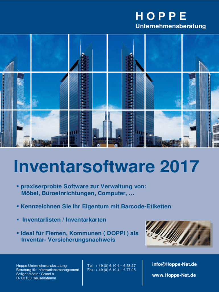 Fillable Online Inventarsoftware - Software zur Erfassung von Inventar ...