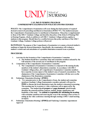 Fillable Online C-15 PhD COMPREHENSIVE EXAMINATION POLICIES AND ...