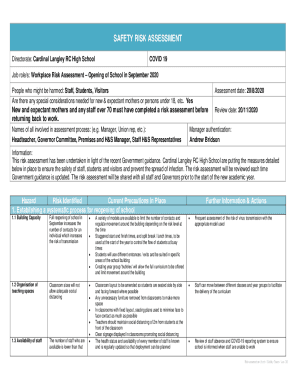 Fillable Online Safety risk assessment form Fax Email Print - pdfFiller