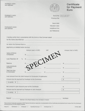 Fillable Online Formats of Certificates of Architect, Engineer and ...