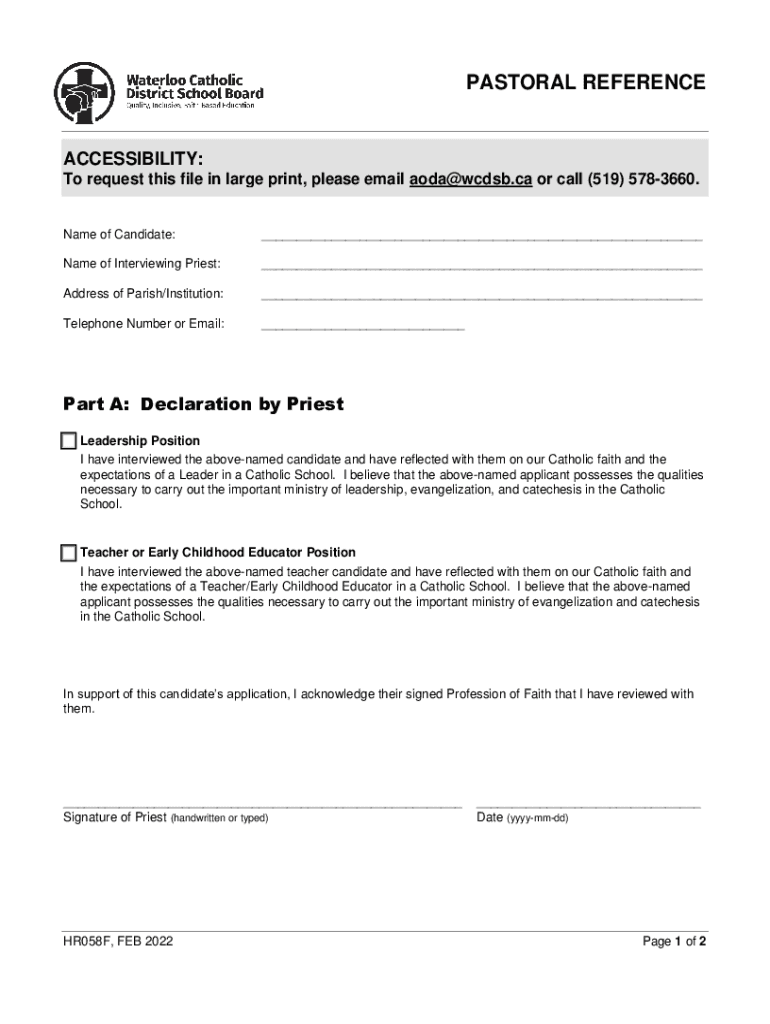 Fillable Online Forms - Waterloo Catholic District School Board Fax ...
