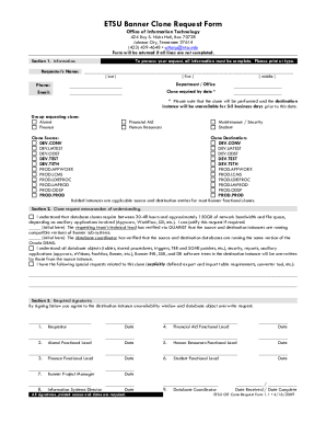 Fillable Online ETSU Banner Clone Request Form Fax Email Print - pdfFiller