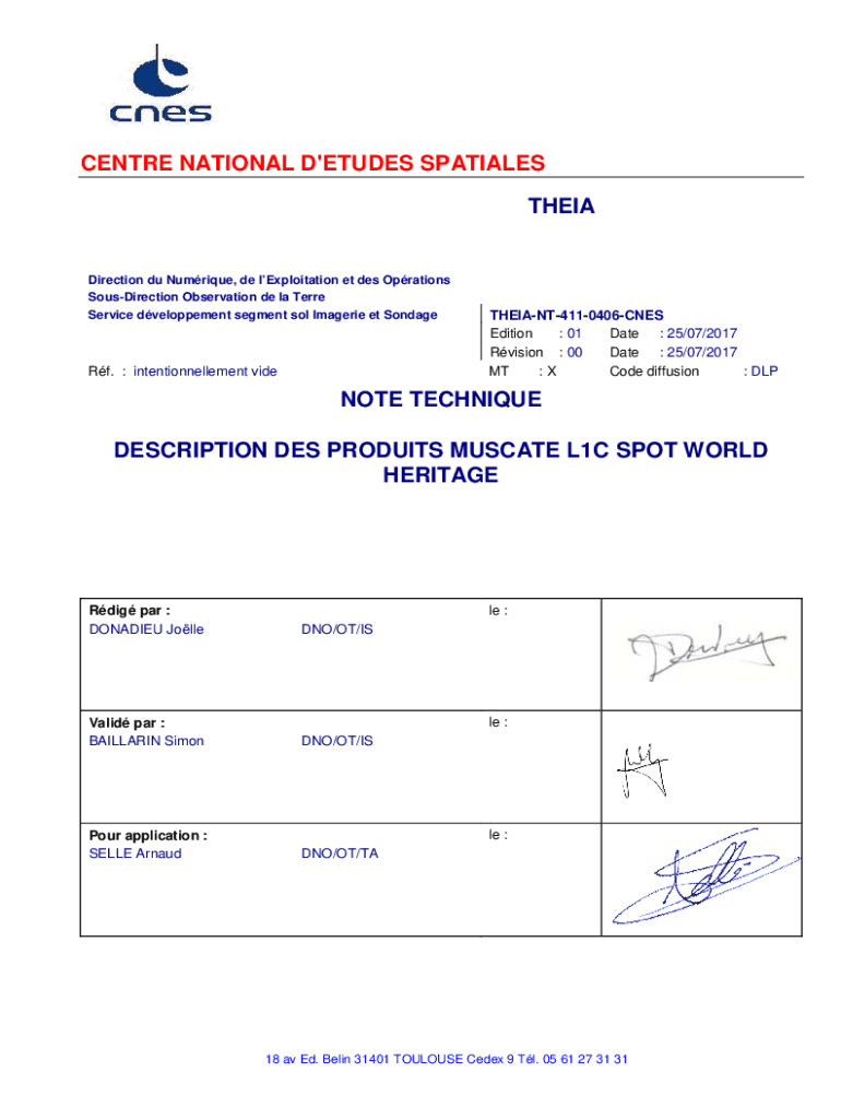Fillable Online A new french infrastructure for satellite and in situ ...