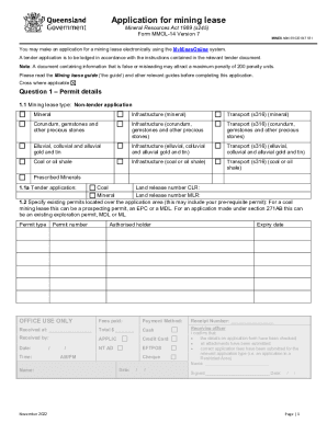 Fillable Online Application for mining lease - Department of Resources ...