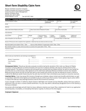Fillable Online Group Disability Claim Form - ONC Boces Fax Email Print - pdfFiller