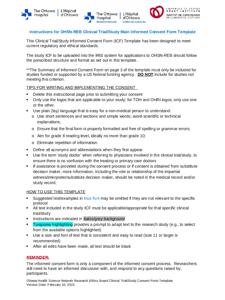 Ined Consent TemplateClinical Trial Doc Template | pdfFiller