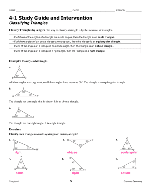 Fillable Online Angles and triangles unit study guide answer key Fax ...