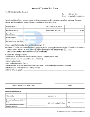 Fillable Online Account Termination Form Fax Email Print - pdfFiller