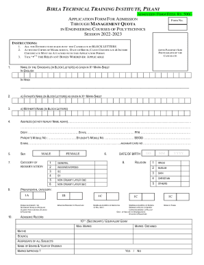 Fillable Online BITSAT Application Form 2023 - Check How to Fill ...