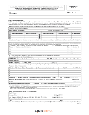 Fillable Online Form ISR-5 (Annexure-C) - Link Intime India Pvt Ltd Fax ...
