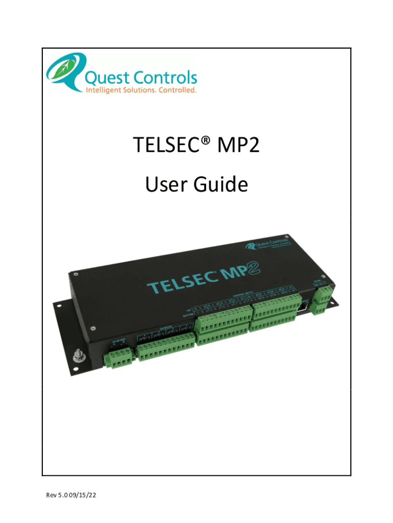 Fillable Online TELSEC MP2 User Guide - Quest Controls Fax Email Print ...