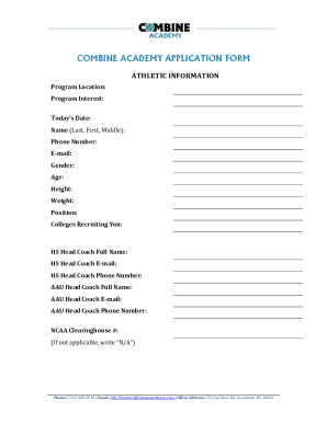 Fillable Online Combine Academy Application Form (updated).docx Fax Email Print - pdfFiller