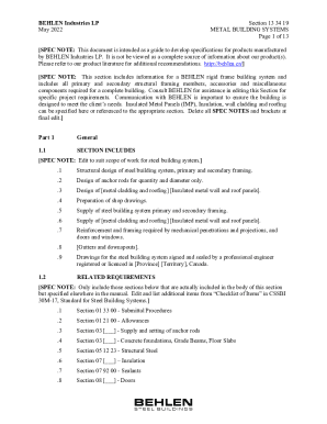 Fillable Online Rigid Frame Guide Specification - Behlen Industries Fax ...