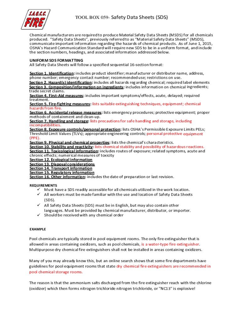 Fillable Online What are Safety Data Sheets & Why Are They Important? Fax Email Print - pdfFiller