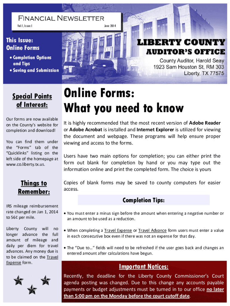 Fillable Online Online Forms: What you need to know - Liberty County ...