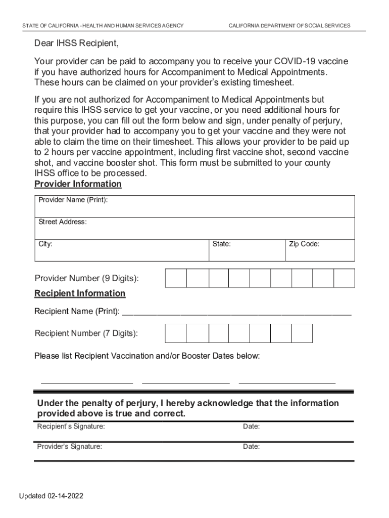 Fillable Online IHSS Recipients - Department of Public Social Services ...