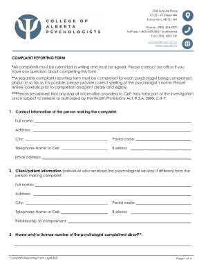 Fillable Online Concerns and Complaints Information Sheet.pdf Fax Email ...