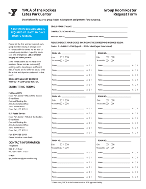 Fillable Online Estes Park Center/YMCA of the Rockies - Estes Park, CO ...
