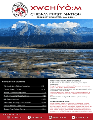 Fillable Online NEWSLETTER SECTIONS Administration Notices/Updates 2-8 ...