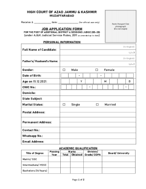 Fillable Online Job Application Form 2021 - ADSJ Fax Email Print ...