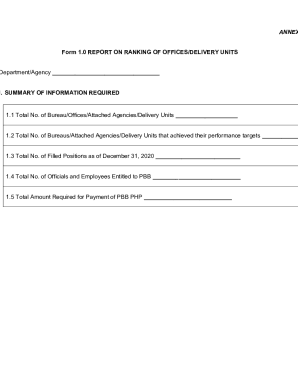 Fillable Online Annex 2 Form 1.0 Report on Ranking of Offices/Delivery ...