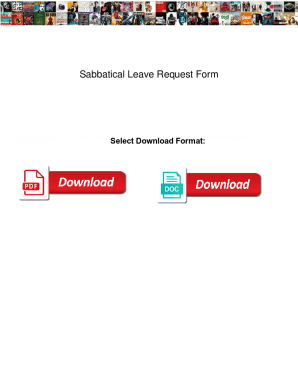 Fillable Online Sabbatical Leave Request Form. Sabbatical Leave Request ...