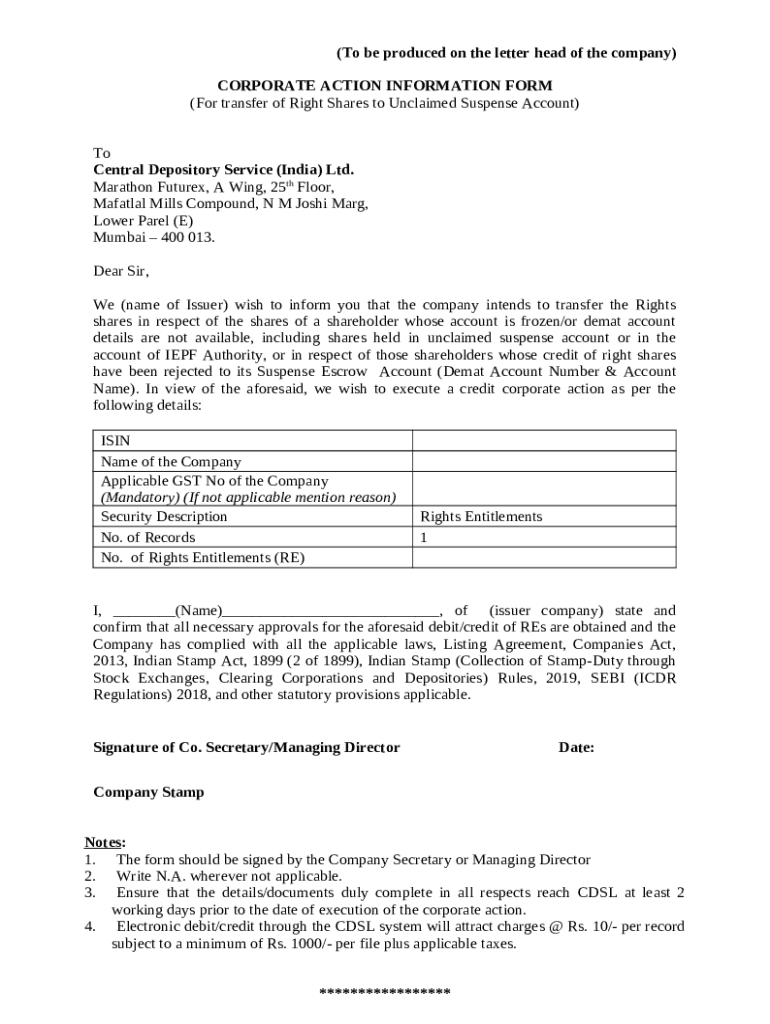 Procedure for transfer of shares to IEPF with Sample Documents Doc ...