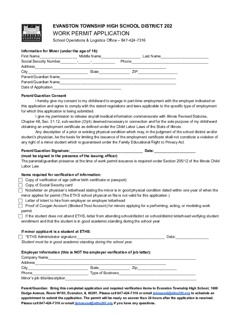 Fillable Online Work Permit Information and Application Fax Email Print ...