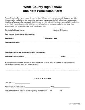 Fillable Online 22-23 Bus Note Permission Form Template Fax Email Print ...