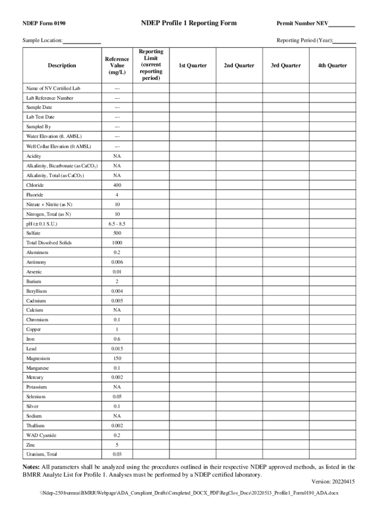 Fillable Online ndep nv Fillable Online ndep nv ndep form 0190 Fax ...