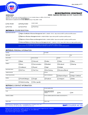 Fillable Online REGISTRATION CONTRACT Fax Email Print - pdfFiller