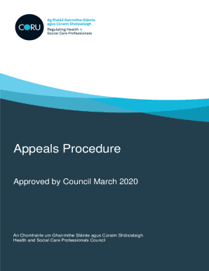 Fillable Online The Appeals Procedure and Appeals Form - Coru Fax Email ...