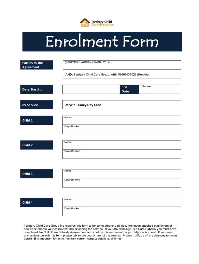 Fillable Online Enrolment Form - Squarespace Fax Email Print - pdfFiller