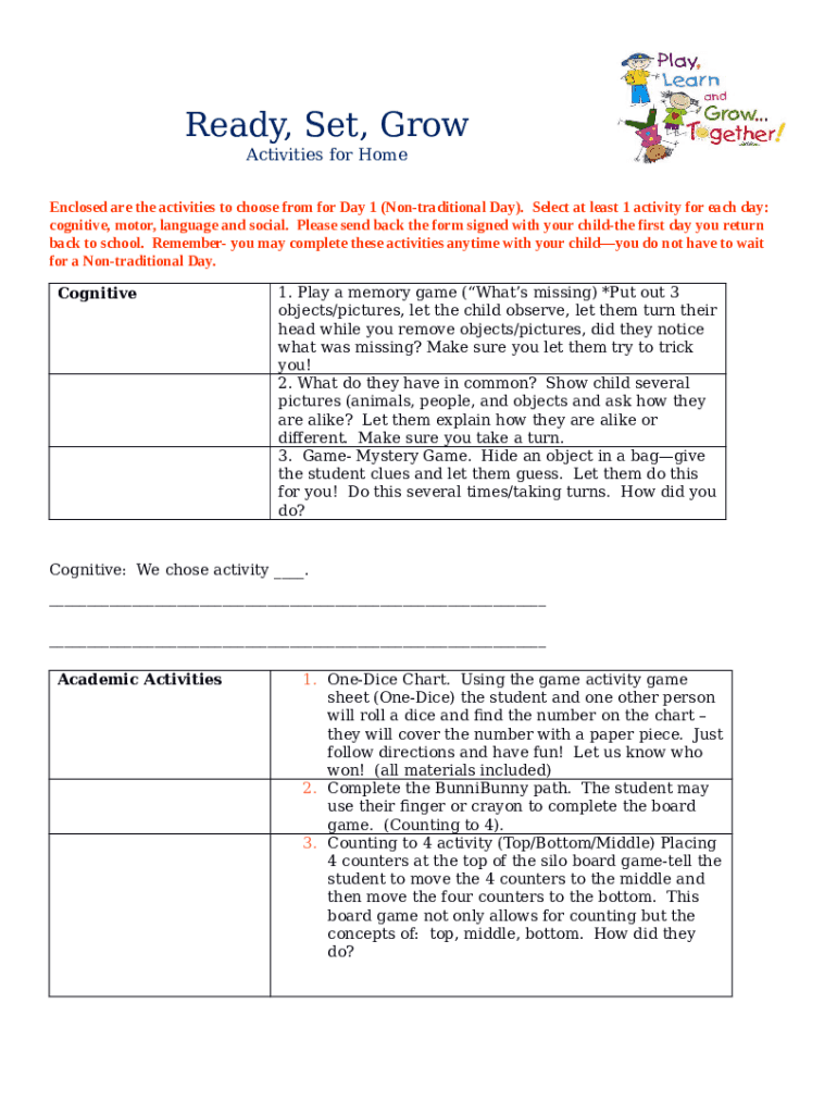 Creative activities for preschooler learning and development Doc ...