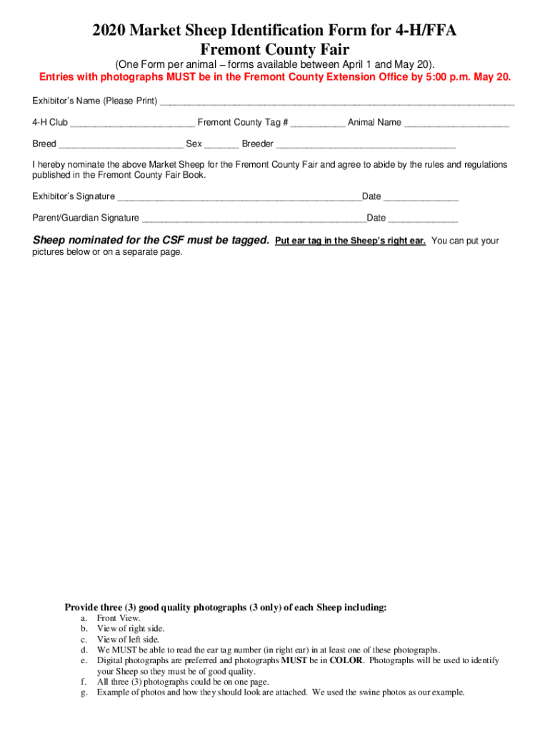 Fillable Online tra extension colostate 2020 Market Swine ...