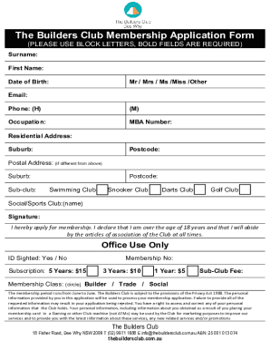 Fillable Online Membership Application Form - Builders Association of ...