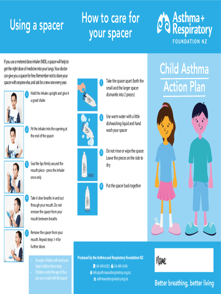 Fillable Online How to use an inhaler - with spacer Information - Mount ...