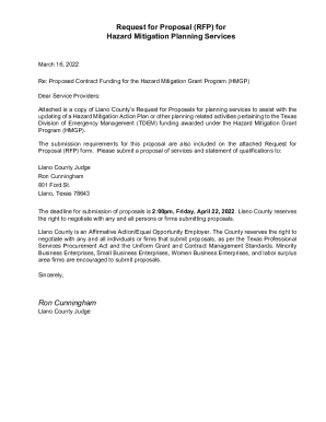 Fillable Online Request for Proposal (RFP) for Hazard Mitigation ...