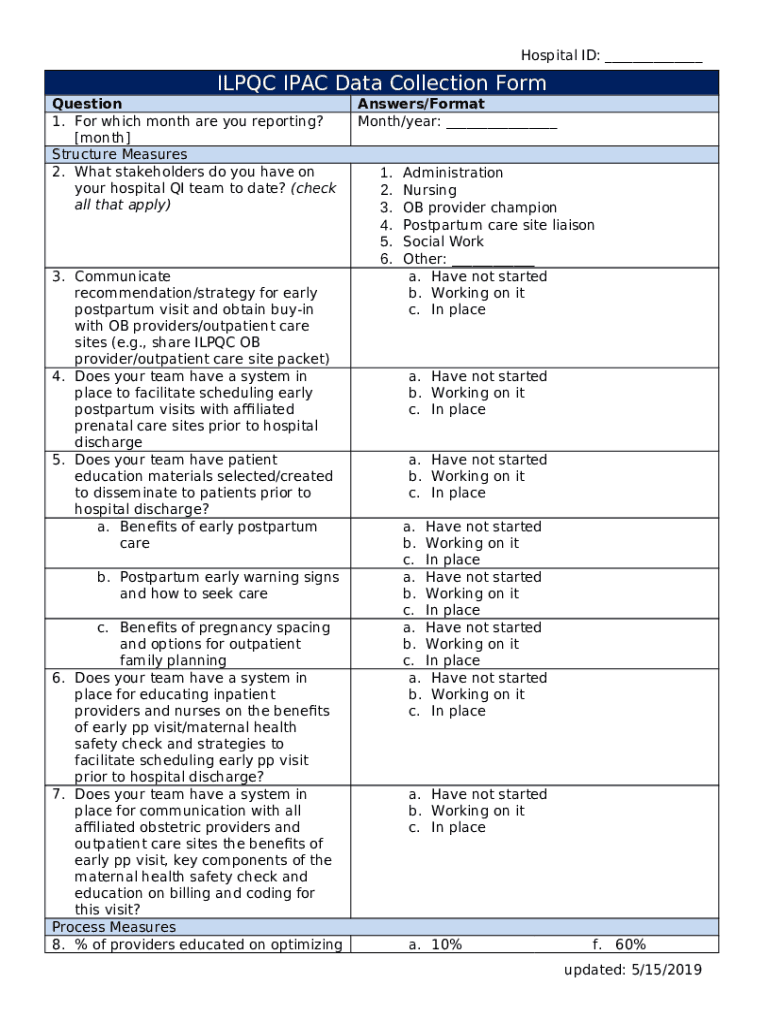 ILPQC BE Data Collection Doc Template | pdfFiller
