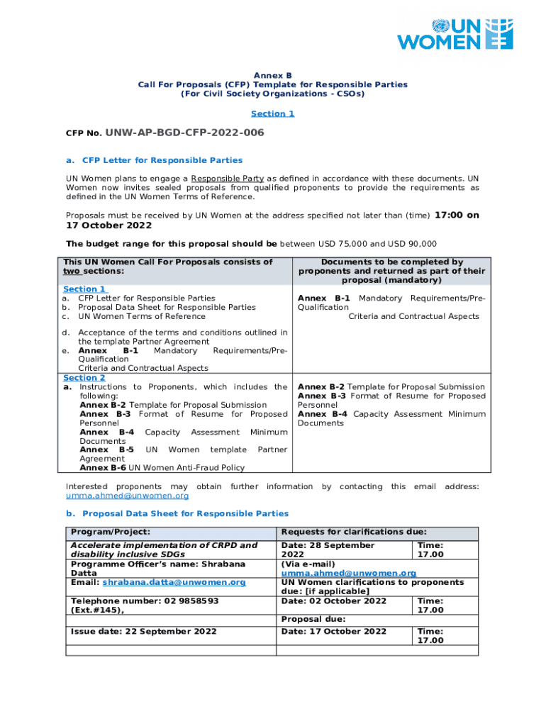 Call-for-proposals-UNW-AP-BGD-CFP-2022 ... - UN Women Doc Template | pdfFiller