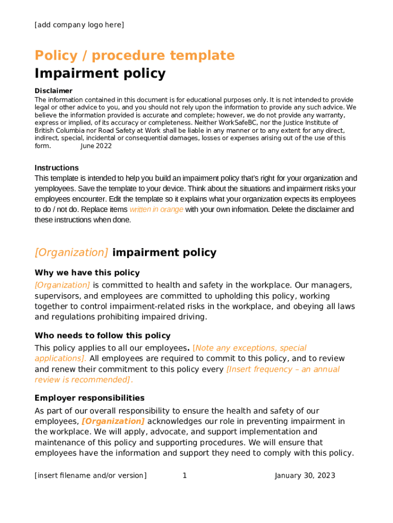 Safe Driving Procedures Template - Road Safety at Work Doc Template ...