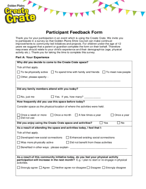 Fillable Online Participant training session feedback Form Template ...