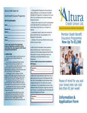 Fillable Online Information & Application Form - Altura Credit Union ...